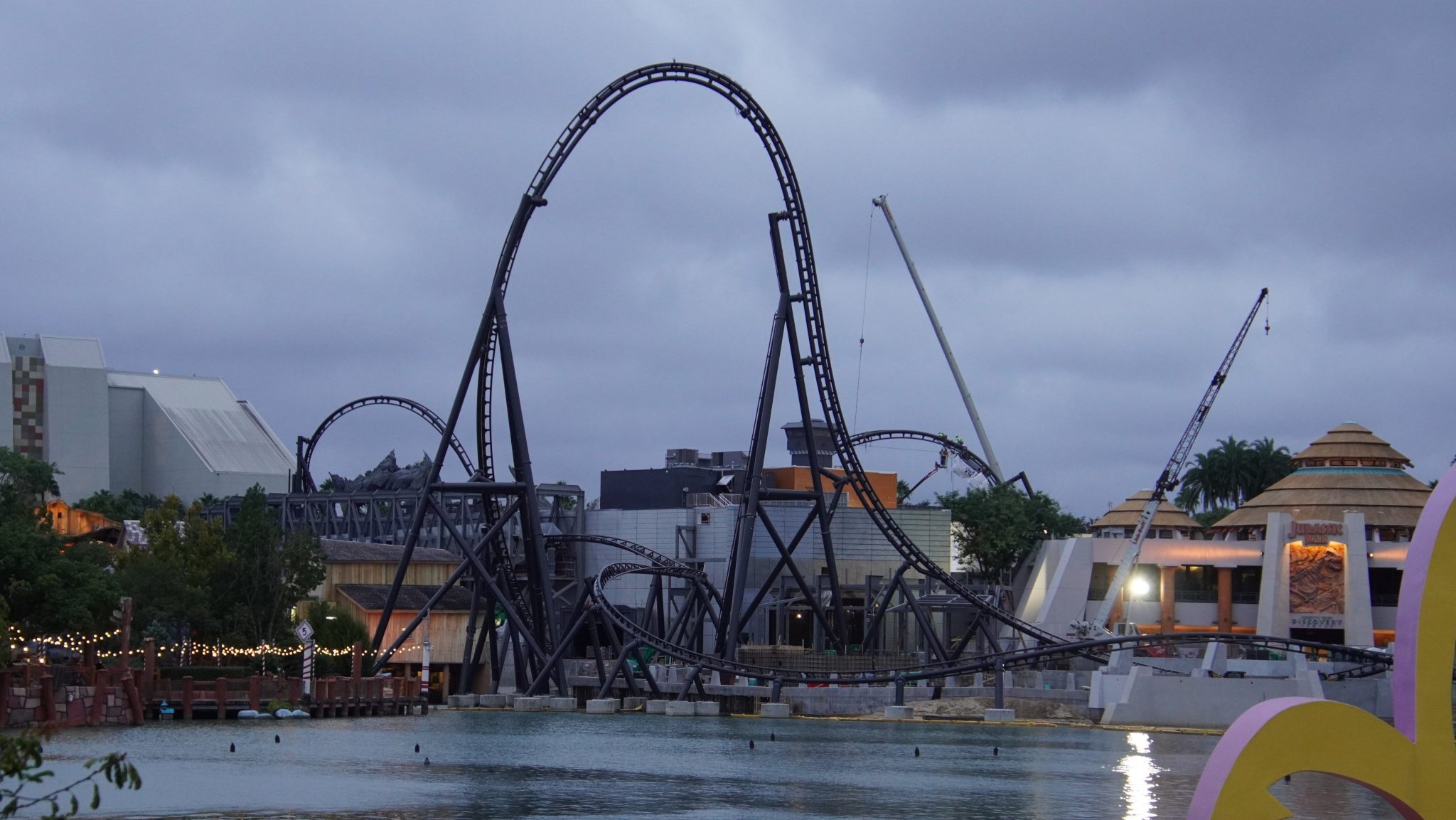 VelociCoaster Construction Update – Full Trains on Track, Raptor Eggs ...