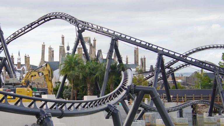 VelociCoaster Construction Update – Trees Appear, Queue Extended and ...