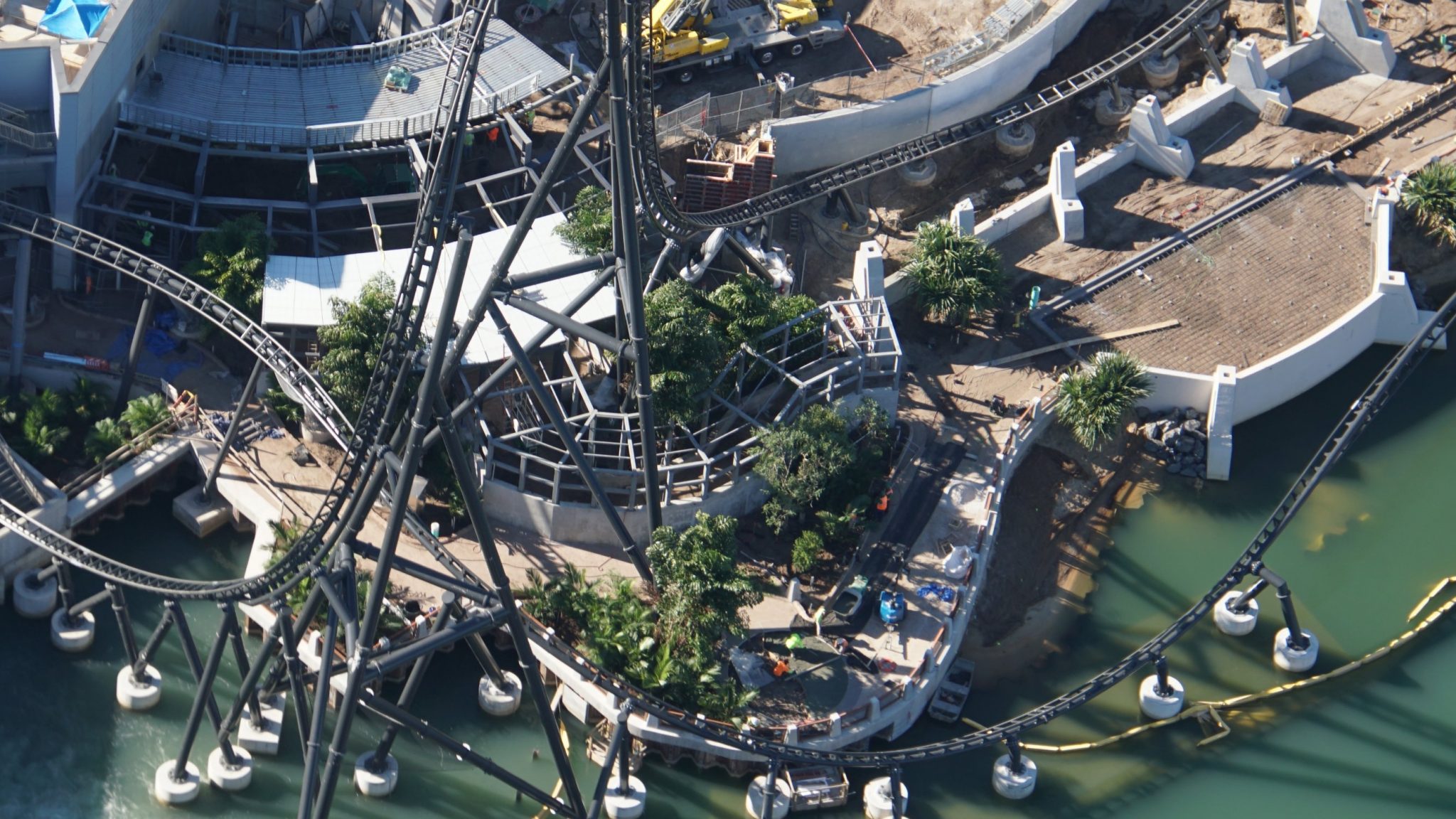 VelociCoaster Construction Update – Trees Appear, Queue Extended and ...