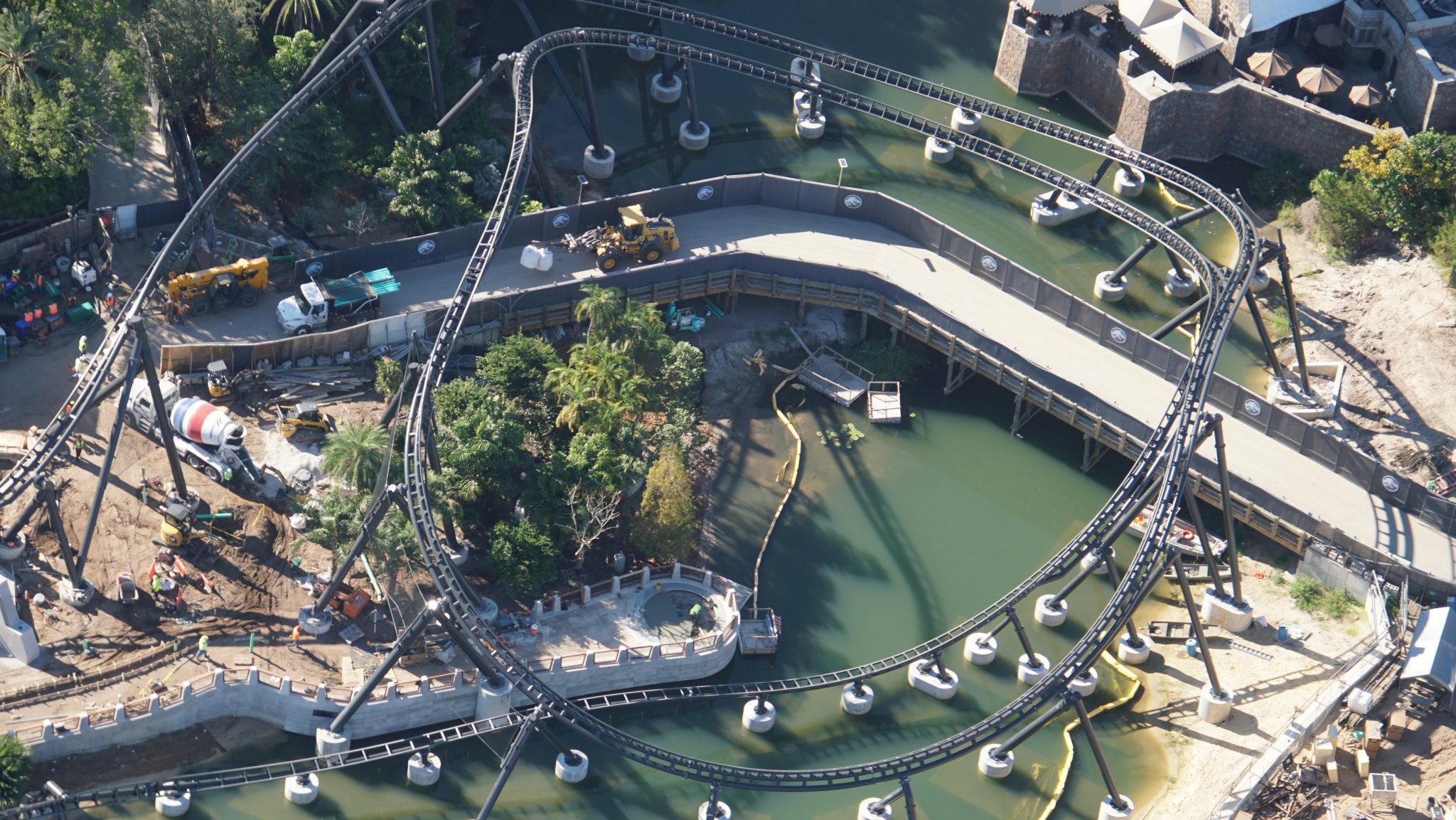 VelociCoaster Construction Update – Trees Appear, Queue Extended and ...