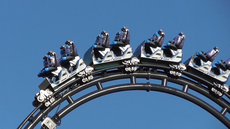 VelociCoaster Construction Update – Daytime Testing, Coaster Train ...