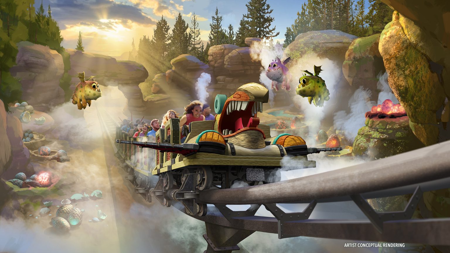 Epic Universe Update: How to Train Your Dragon Coaster Testing ...