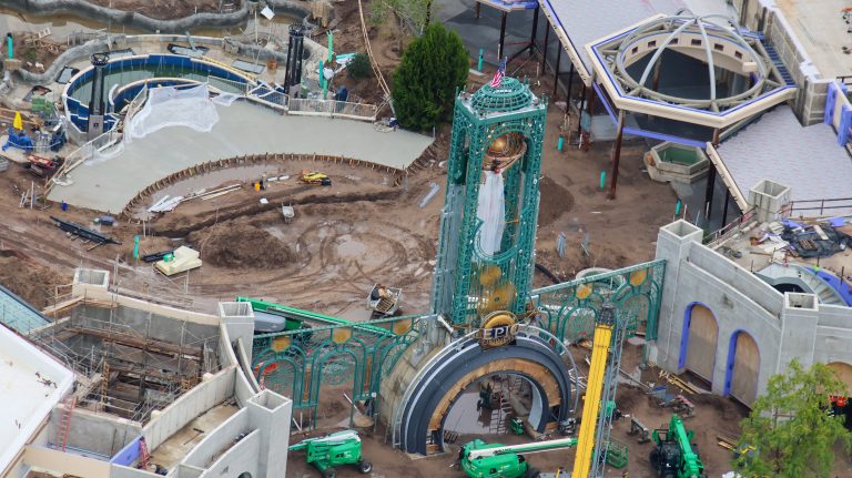Epic Universe News Update: Chronos Tower Topped Off, Entry Area Permits ...
